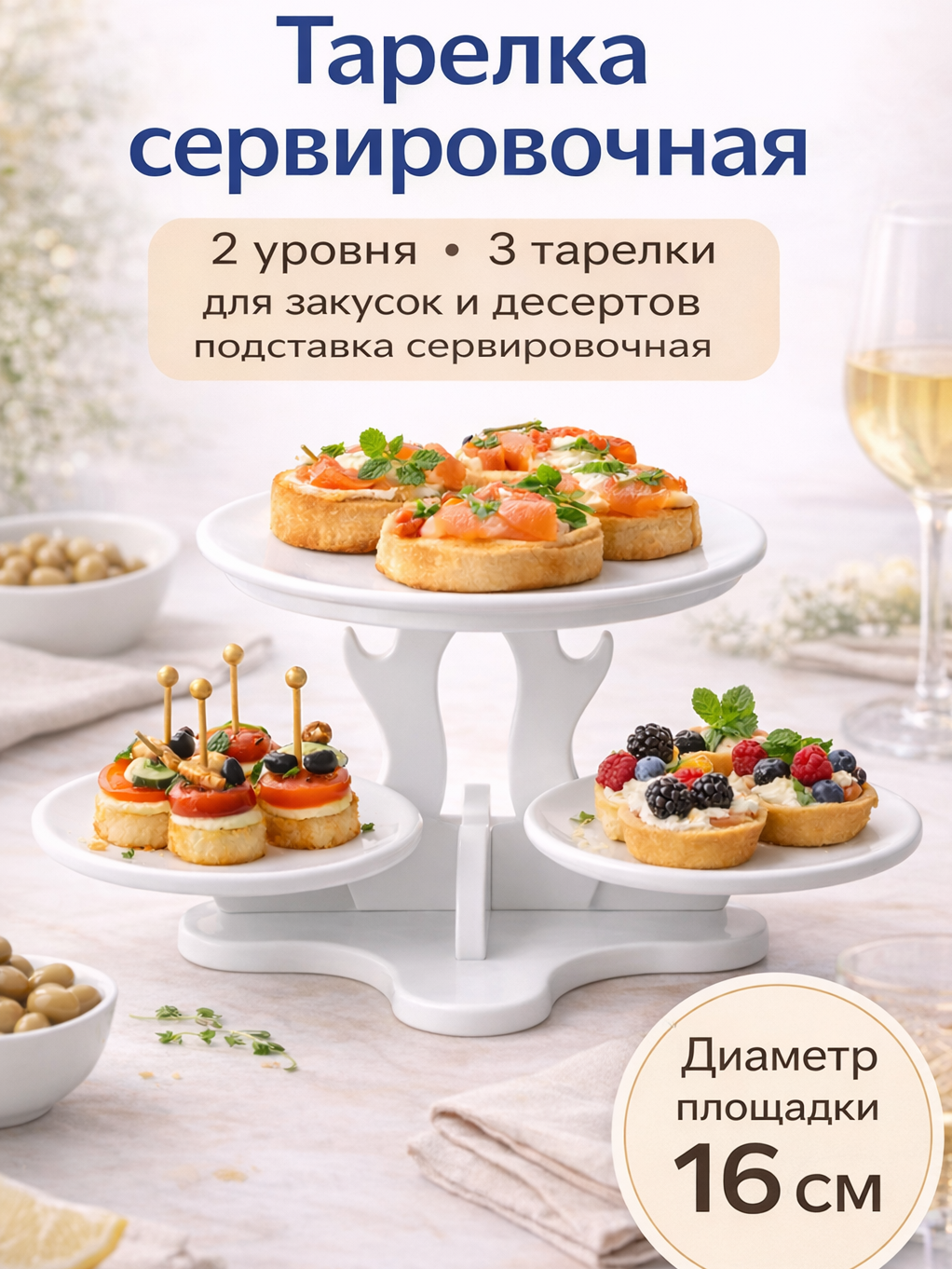 Тарелка сервировочная 2 яруса