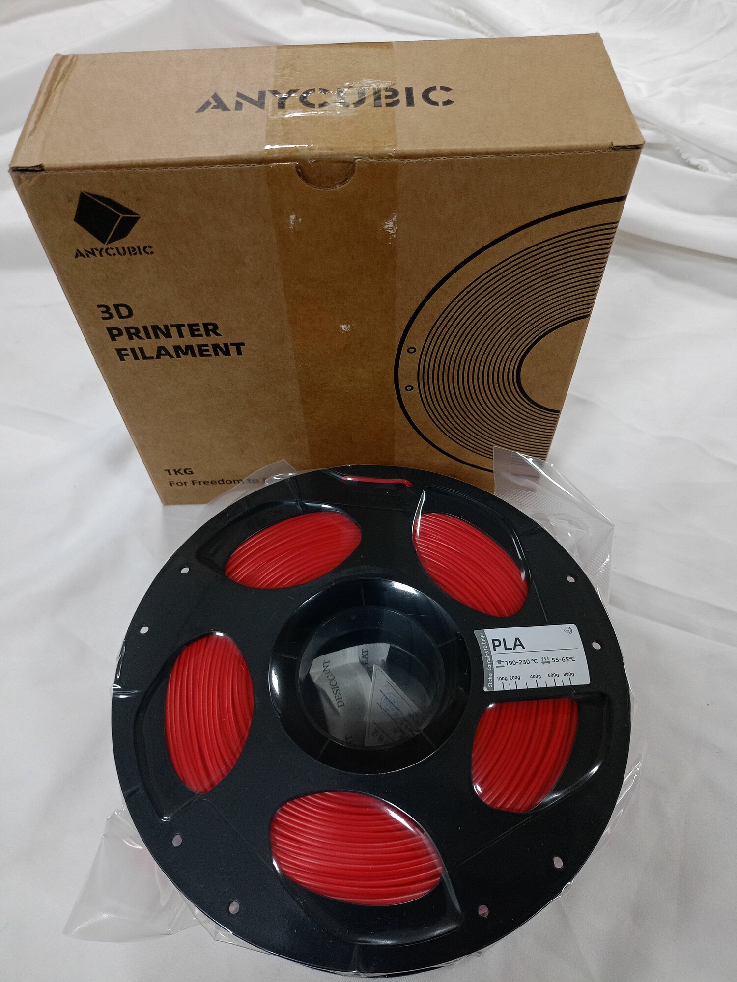 Филамент Anycubic PLA пластик для 3D принтера - красный (red) 1кг (1.75мм)