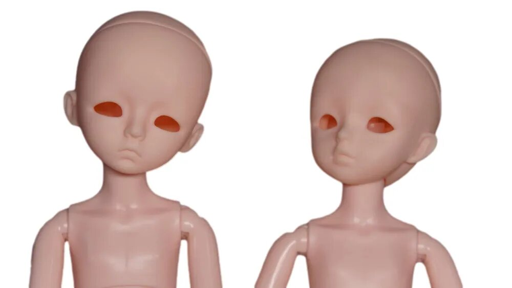 2 головы кукол BJD, головы кукол DIY для практики макияжа и практических навыков, 2 разных выражения, улыбающееся лицо и холодное лицо, розовый цвет