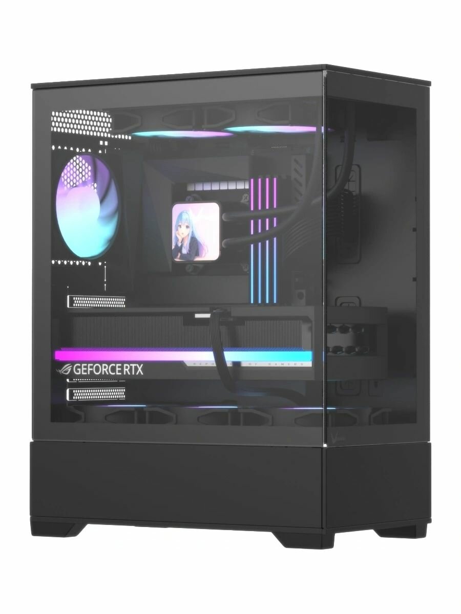 Корпус Formula Crystal Z1 V2 черный без БП ATX 6x120mm 2x140mm 1xUSB2.0 1xUSB3.0 audio bott PSU