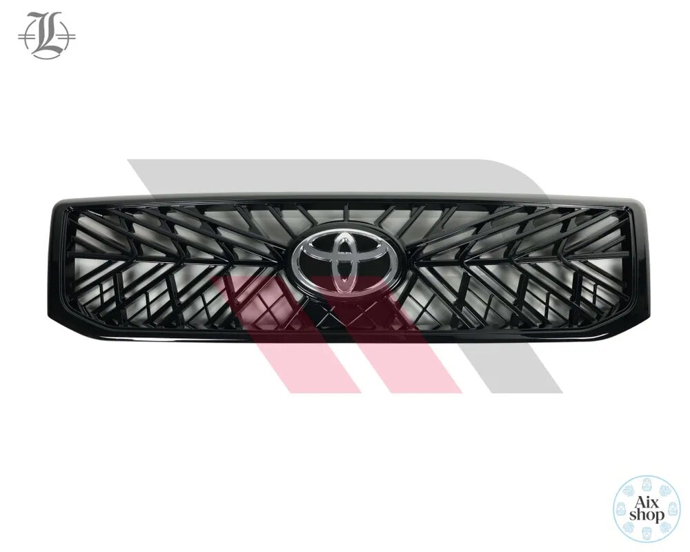 Решетка радиатора Toyota Land Cruiser Prado 120 Черная TRD (Эмблема стекло) ABS пластик