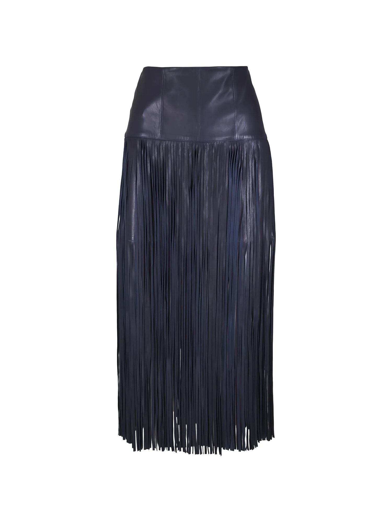 Юбка Fringed leather midi skirt