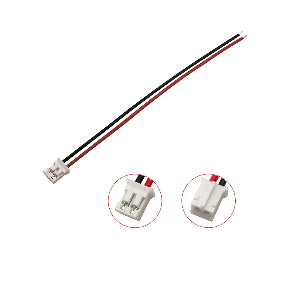 Разъем JST PH 2.0 мм 2-контактный 20 см, 26AWG, 20шт, 2P-J
