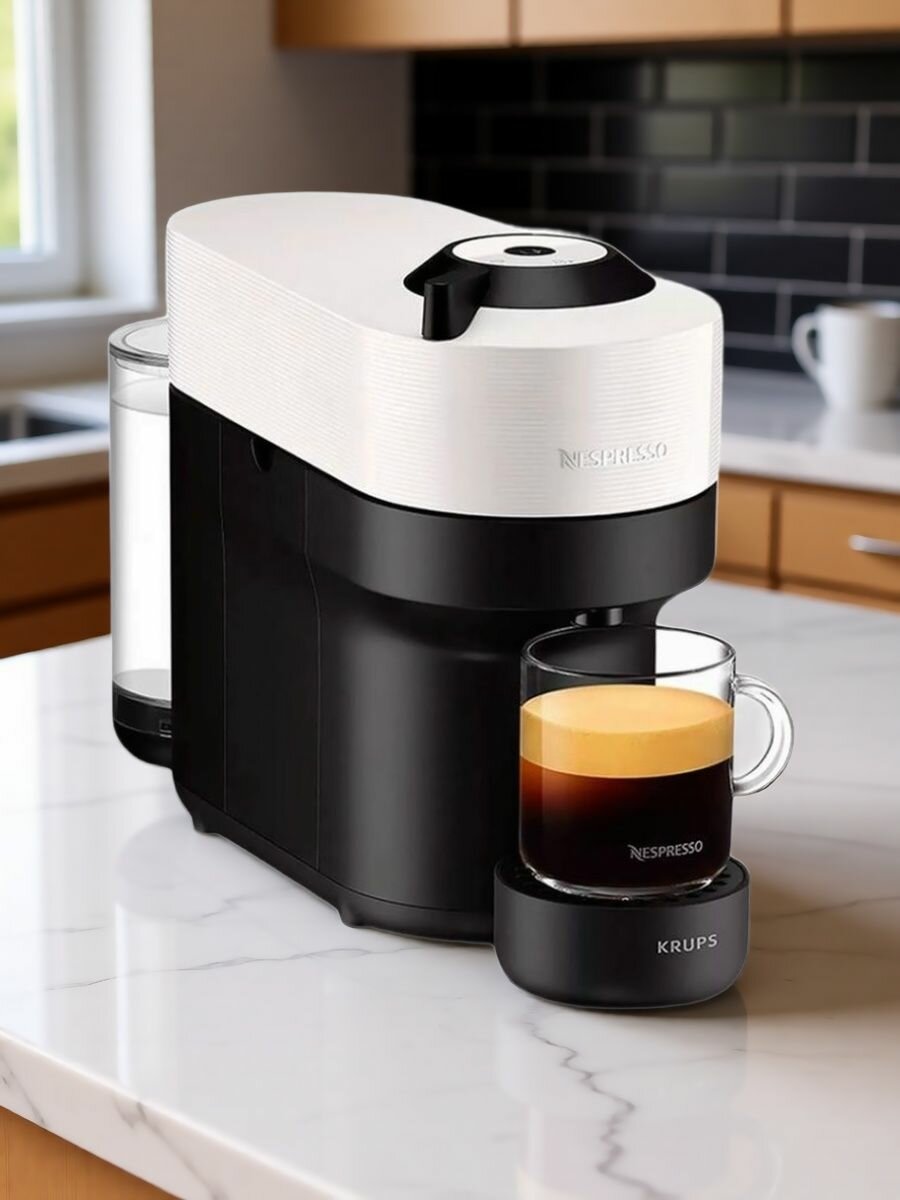 Капсульная кофемашина Nespresso Vertuo Pop, GDV2-EU-WH-NE, white-black
