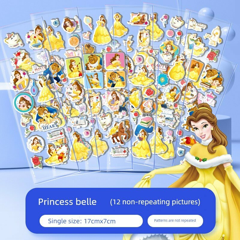 Наклейки Disney Белль: 12 уникальных мультфильмов из фильма Красавица и Чудовище