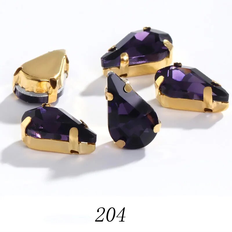 Стразы каплевидные фиолетовые 6x10mm (204 Amethyst)