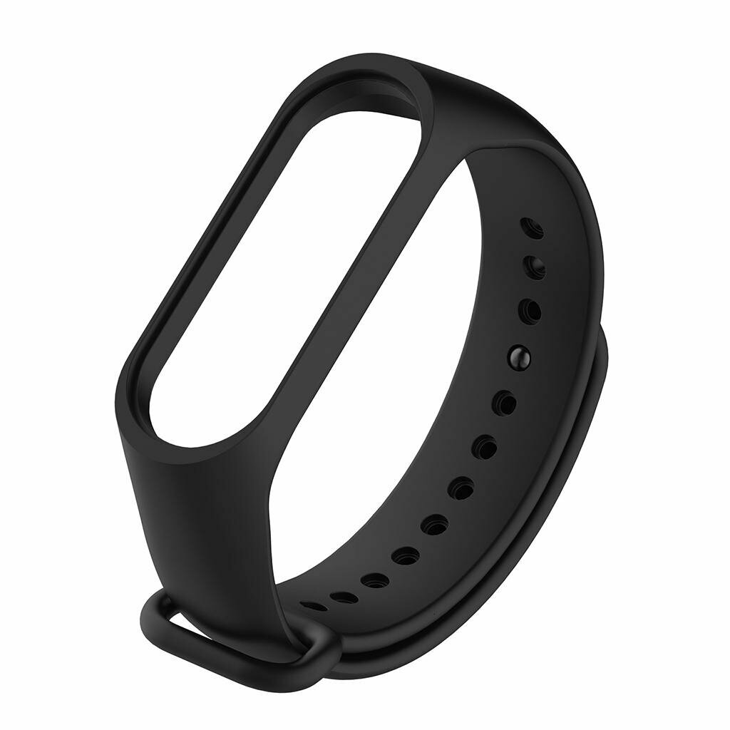 Силиконовый браслет для Mi Band 3 и 4, Черный