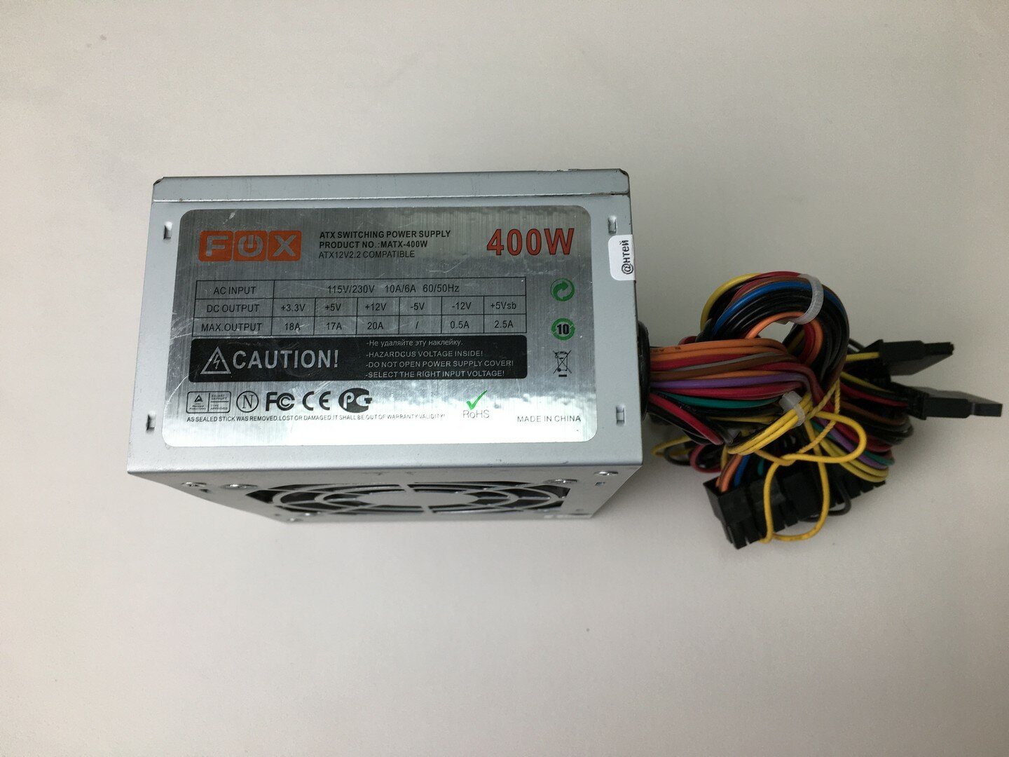 Блок питания 400W FOX MATX-400W 24+4/2SATA/80fan SFX