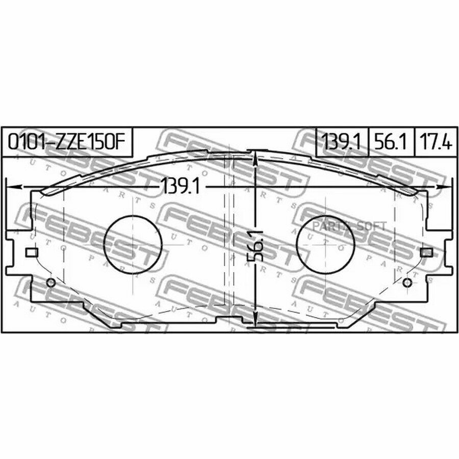 Колодки тормозные Toyota Corolla (E150, E180) 06-, Auris 07-, RAV 4 06- передние (Akebono) \ FEBEST 0101-ZZE150F FEBEST 0101ZZE150F | цена за 1 шт