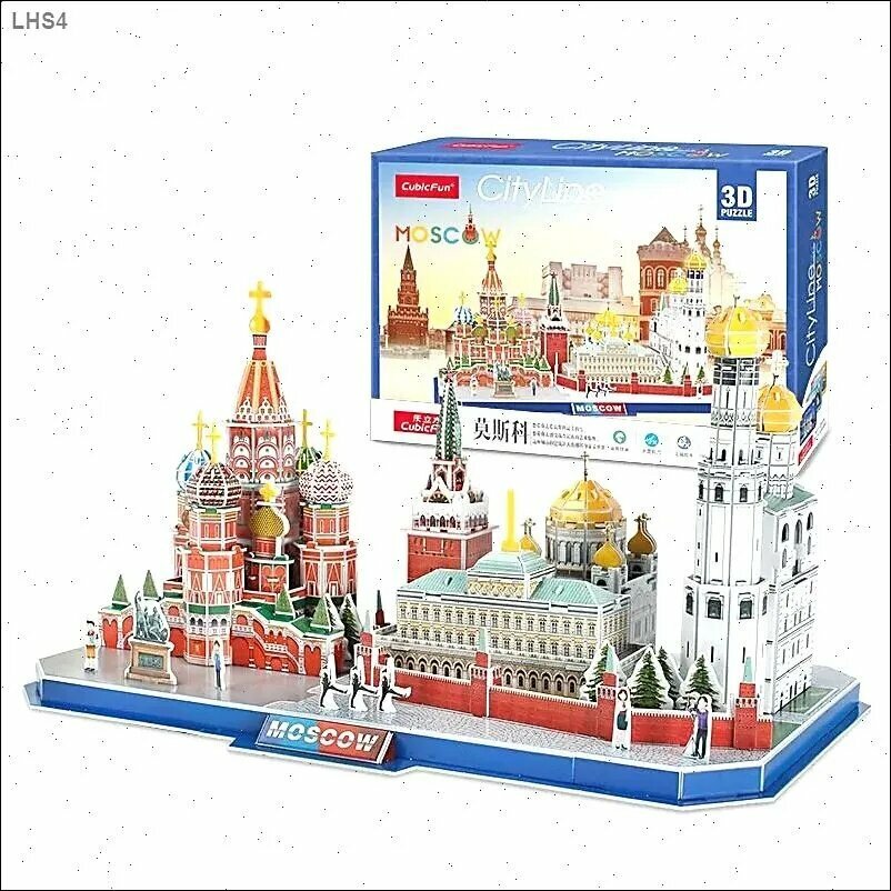 Конструктор, Модель для сборки, Макет Москвы, Красная площадь, Спасская Башня/ 3D Моделирование из картона / Подарок ребенку