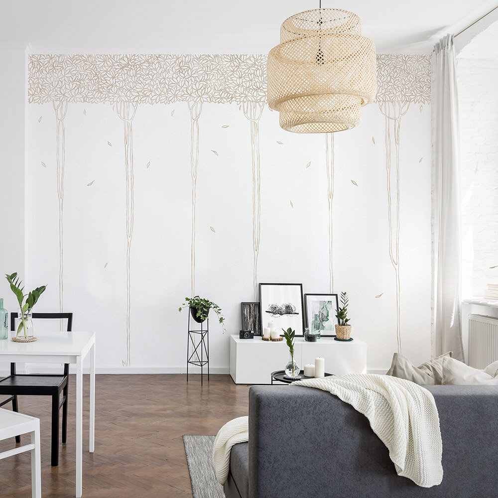 Шовные флизелиновые дизайнерские обои FACTURA Boschetto размер 5290x2340мм на материале PREMIUM флизелин Фактура: Штукатурка