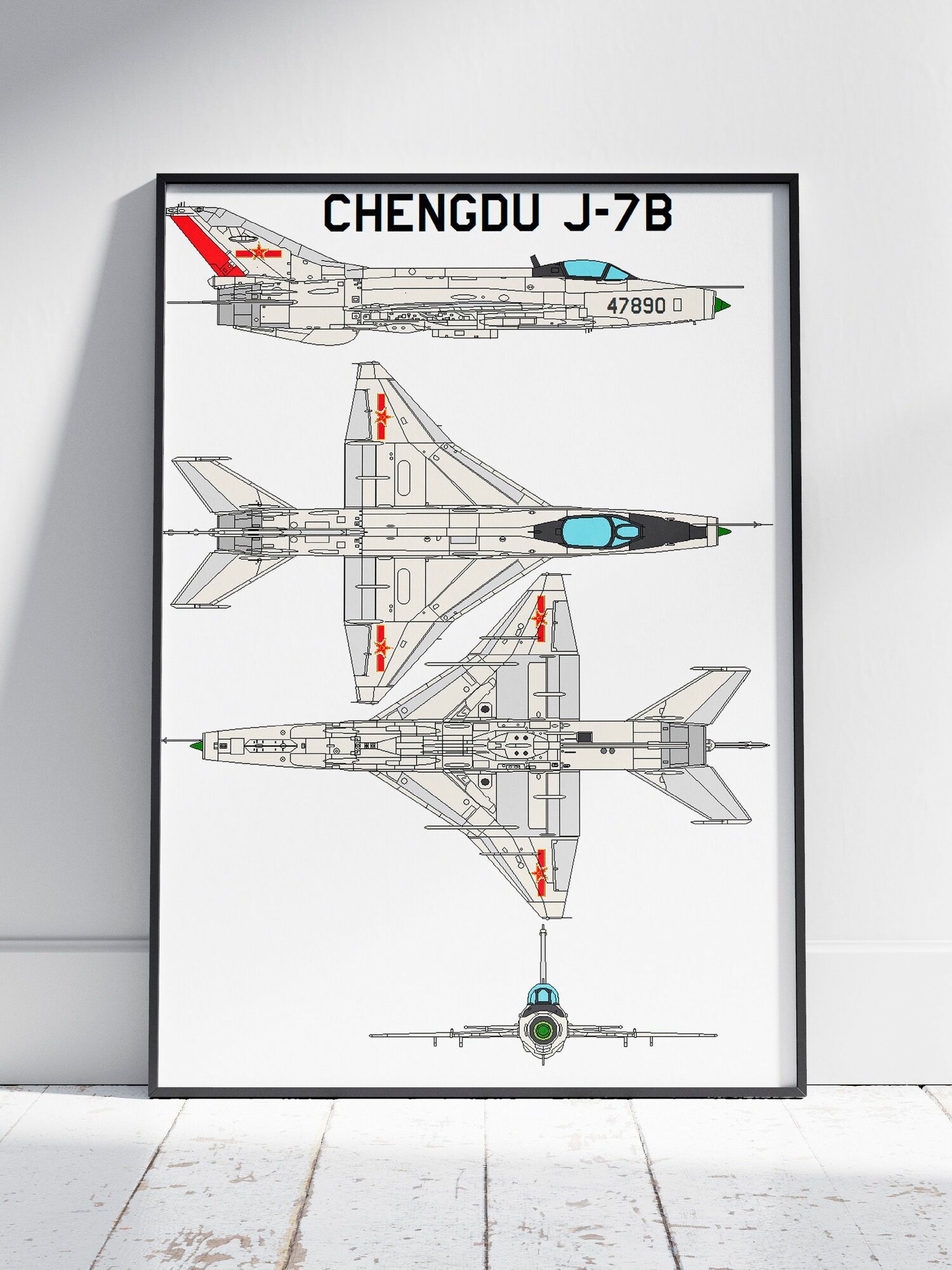 Плакат на стену для интерьера Техника и транспорт (Chengdu J 7 2) - Постер по транспорту формата A4 (21x30 см)