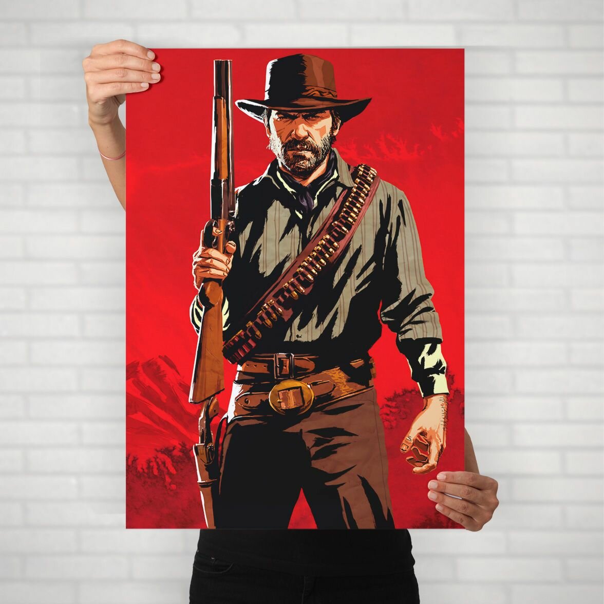Плакат на стену для интерьера Red Dead Redemption 2 (Артур Морган 1) - Постер по игре формата А1 (60x84 см)