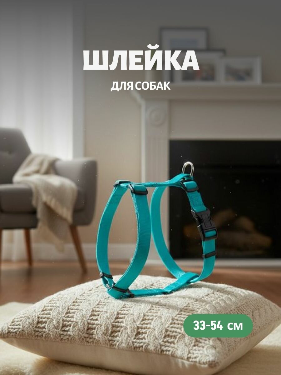 Шлейка Hunter Smart для собак Ecco Sport S (30-45 / 33-54 см) нейлон бирюзовый