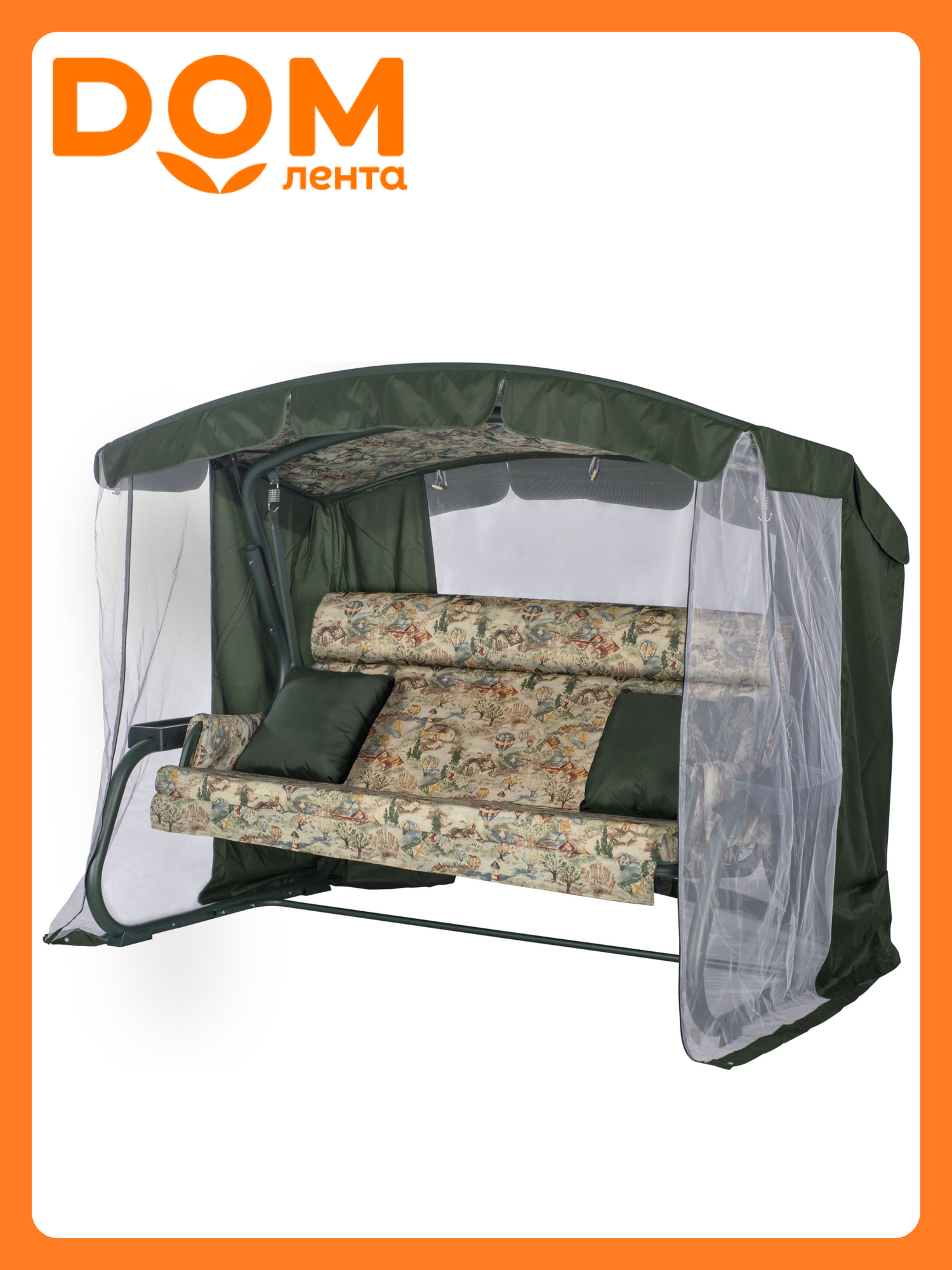 Садовые качели Удачная Мебель "Риека", 3-х местные, максимальная нагрузка до 350 кг