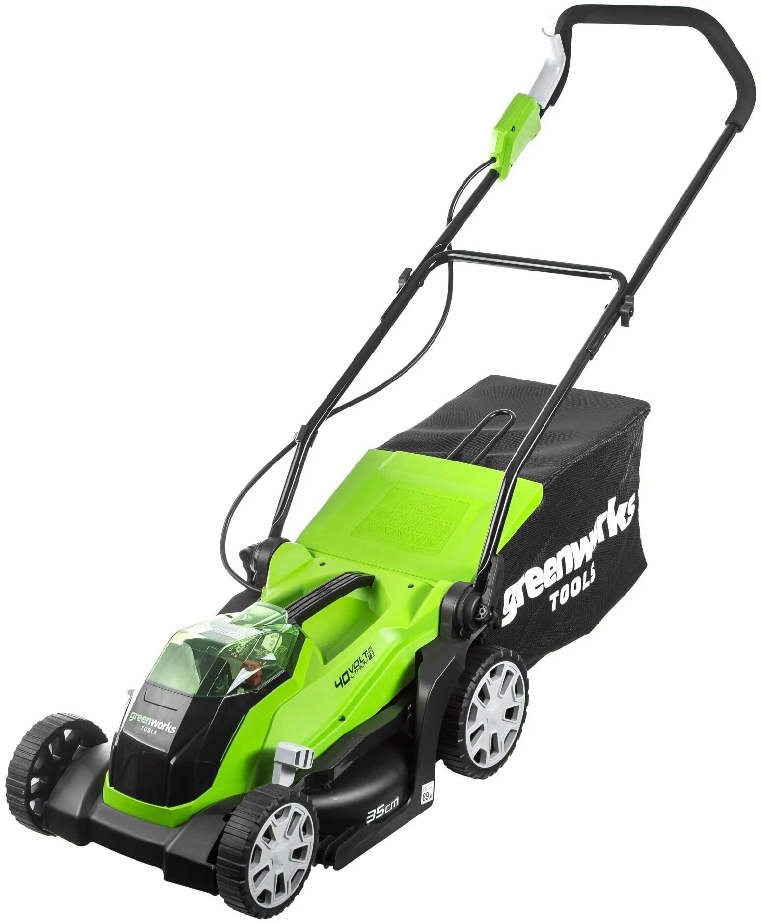 Газонокосилка аккумуляторная Greenworks, 40V, G40LM35K4, 35 см, c 1хАКБ 4 А. ч и ЗУ