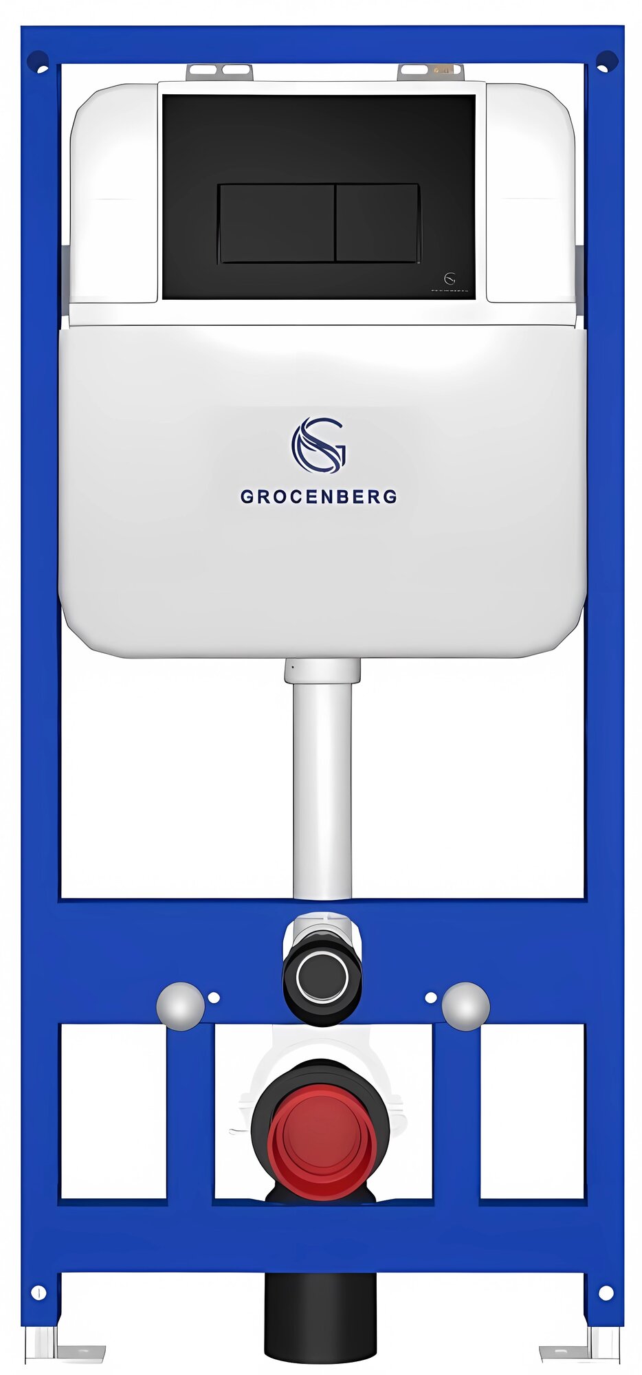 Инсталляция для унитаза с кнопкой для смыва Grocenberg GS3050-KP3070BL Черный матовый