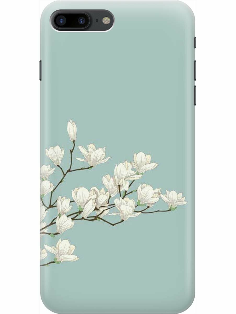 Силиконовый чехол на Apple iPhone 8 Plus / 7 Plus / Эпл Айфон 7 Плюс / 8 Плюс с рисунком "Сакура на голубом"