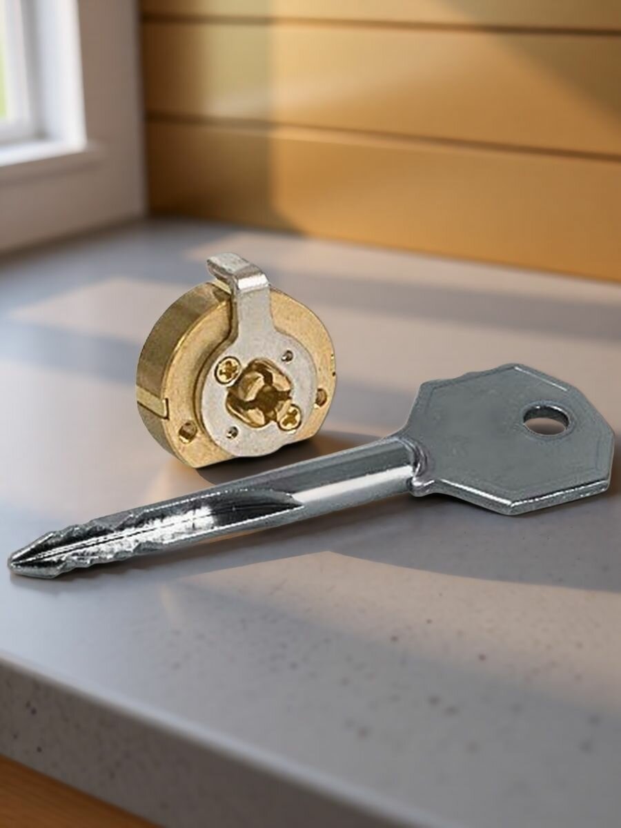 Цилиндровый механизм 164/FB mm для замков с крест. ключами 5 ключами