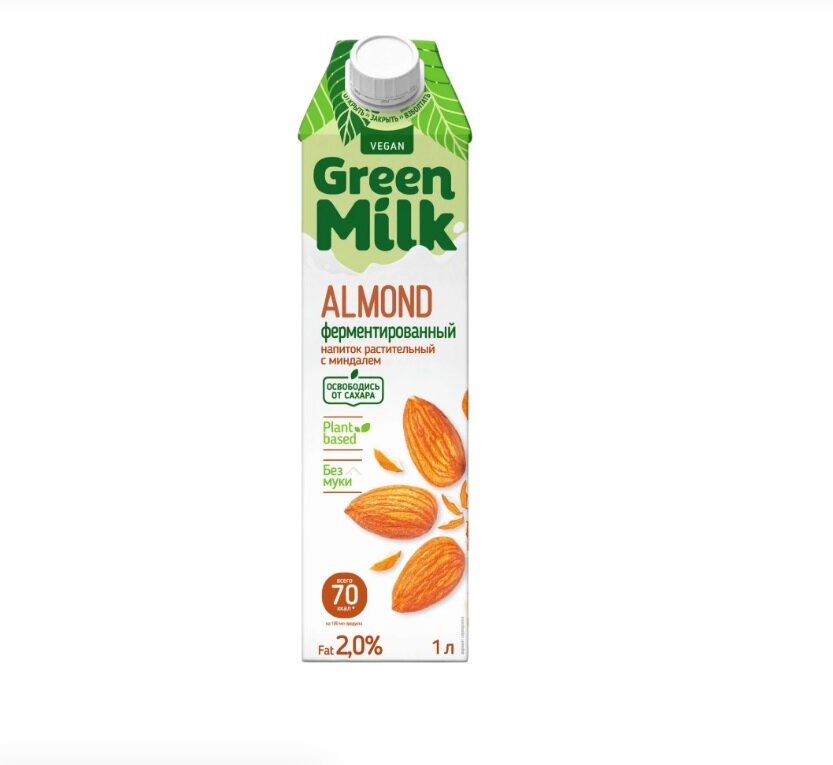Напиток растительный на соевой основе "Миндаль профессионал". Green Milk 1л.