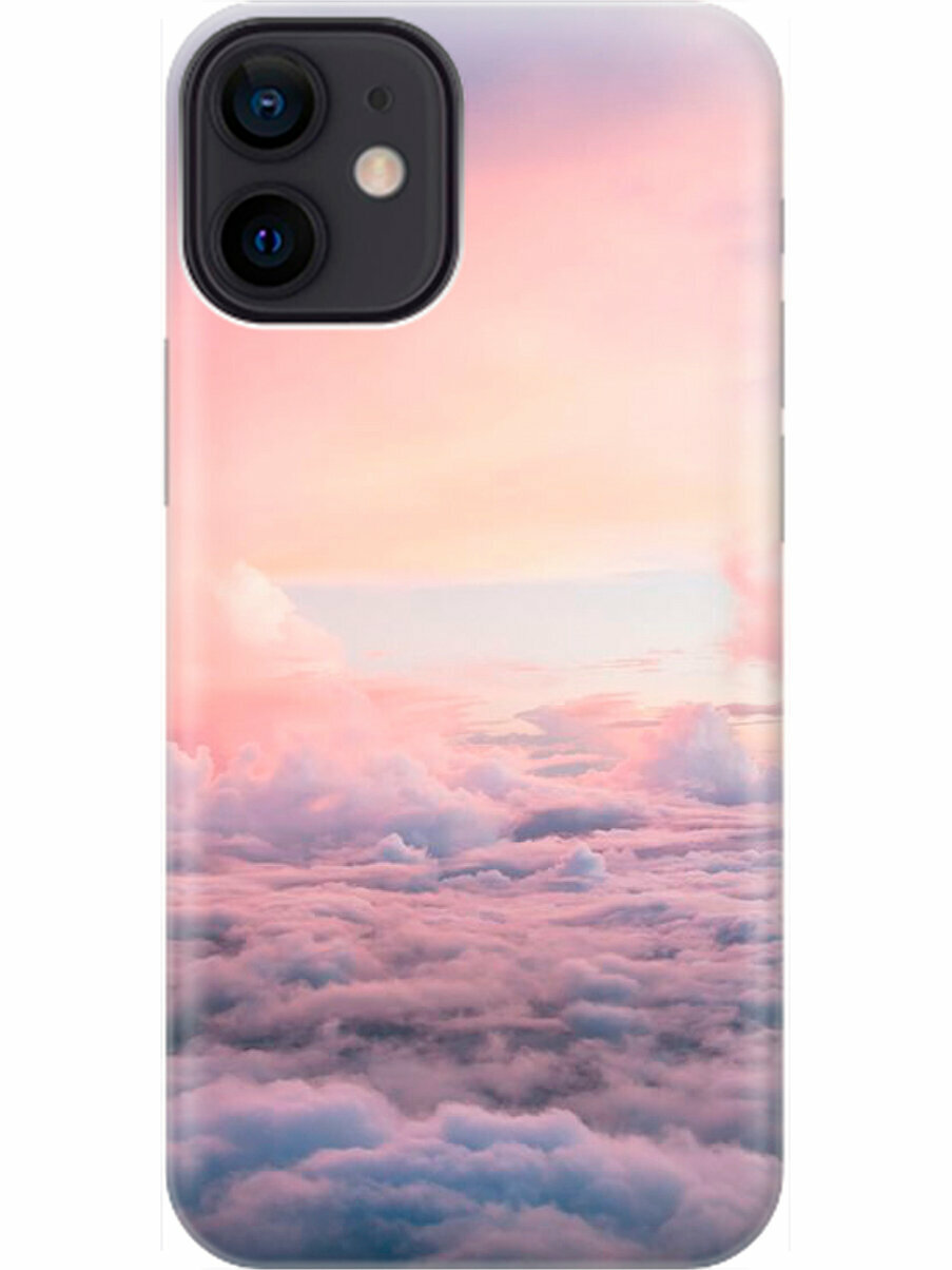Силиконовый чехол на Apple iPhone 12 Mini / Эпл Айфон 12 мини с рисунком "Высоко над облаками"