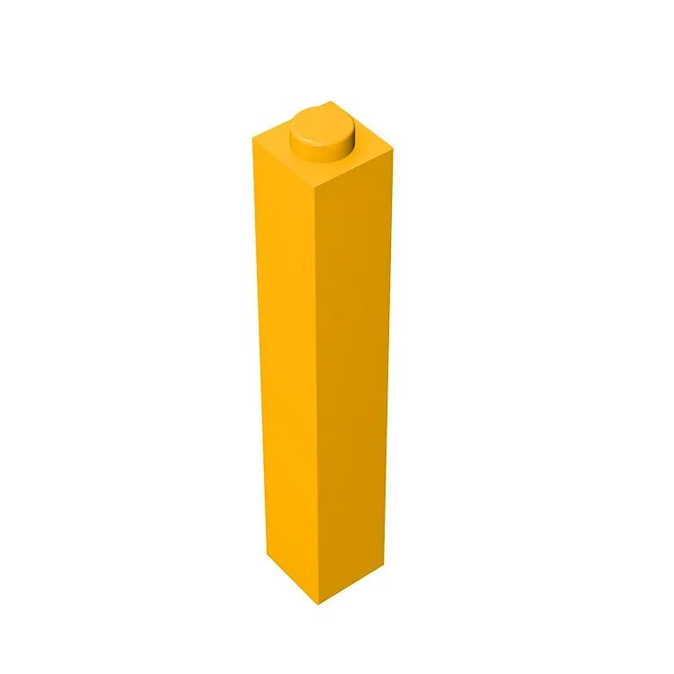 Желтые пластиковые блоки Gobricks 1x1x5, Цвет: 036