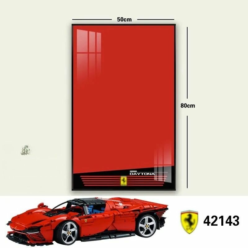 Рамка для лего формула 1, Конструктор Техник Ferrari Daytona SP3, спорткар Феррари