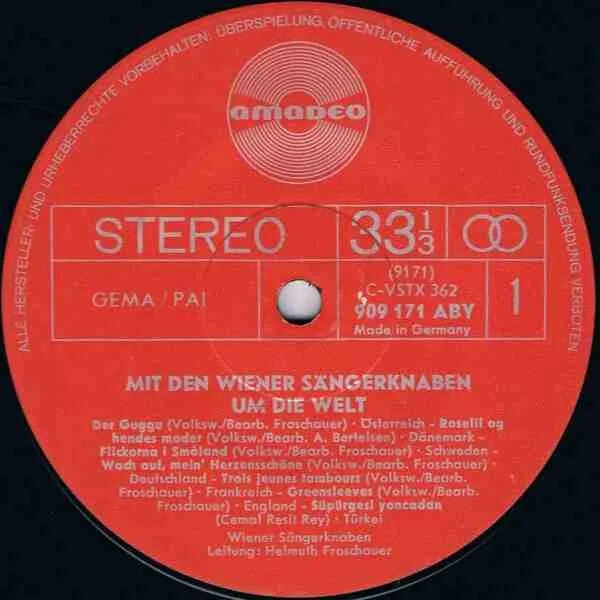 Die Wiener Sängerknaben - Mit Den Wiener Sängerknaben Um Die Welt (другое яблоко) Без обложки EX
