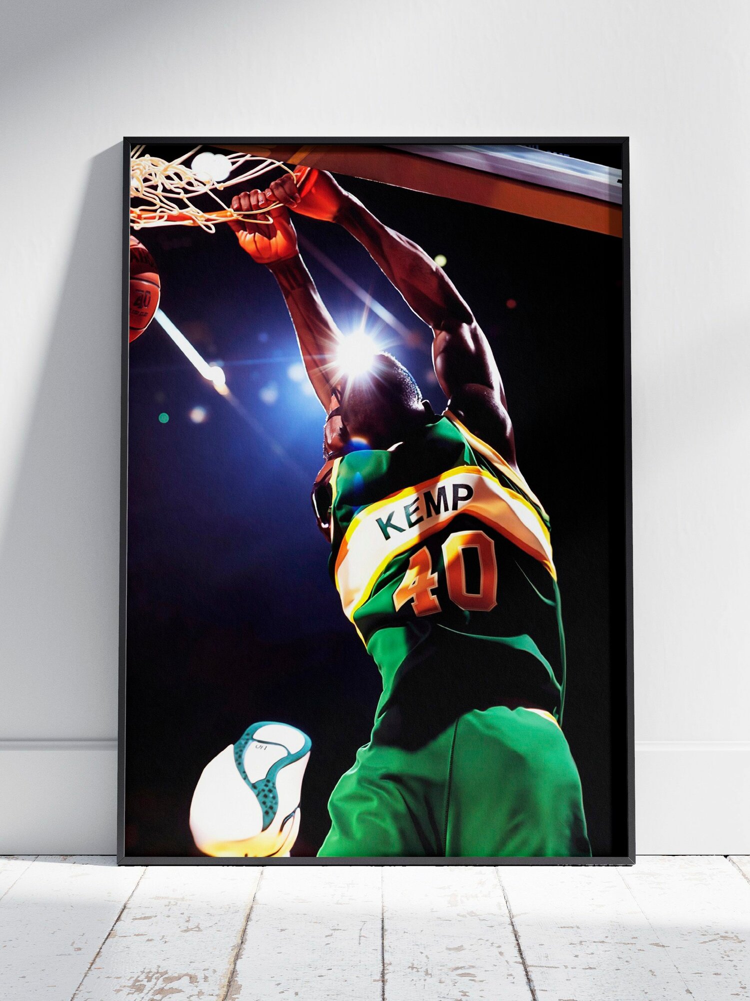 Плакат на стену для интерьера Легенды Баскетбола (Шон Кемп - Shawn Kemp 1) - Постер по спорту и физической активности формата A4 (21x30 см)