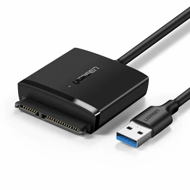 Конвертер UGREEN CM257 (60561) USB 3.0 A To 3.5'/2.5" SATA Converter. Цвет: черный