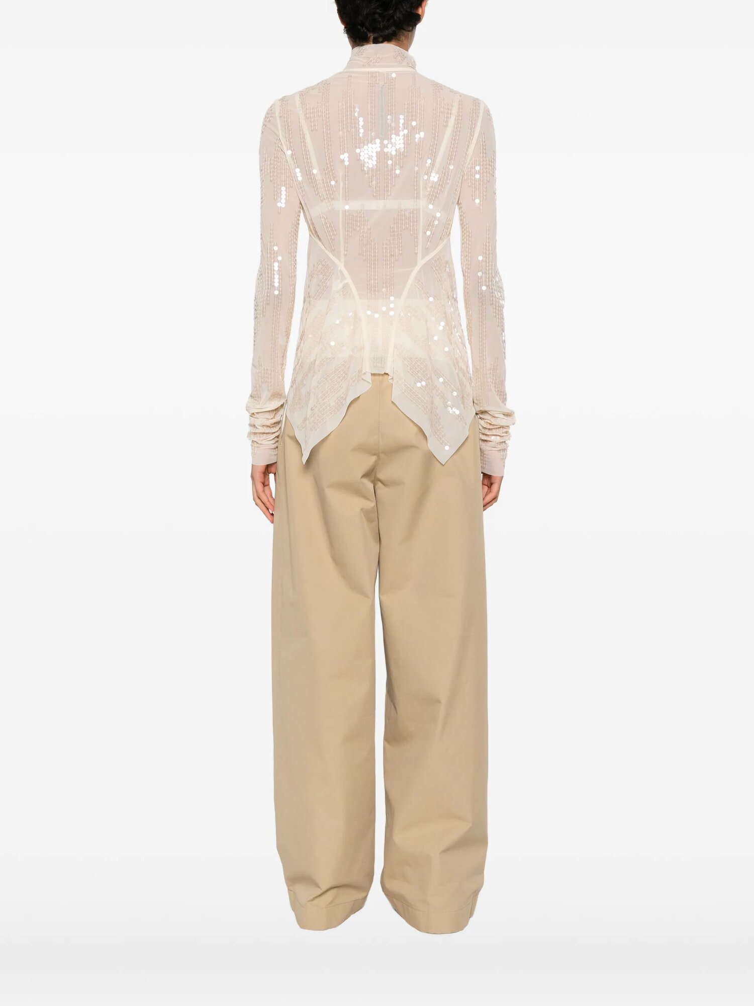 Куртка Rick Owens Lilies Sequin-embellished sheer jacket, размер 42 — фото 1
