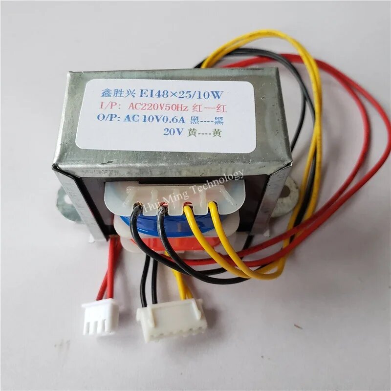 Трансформатор EI48x25/10W 220V/10V 0.6A 20V 0.15A