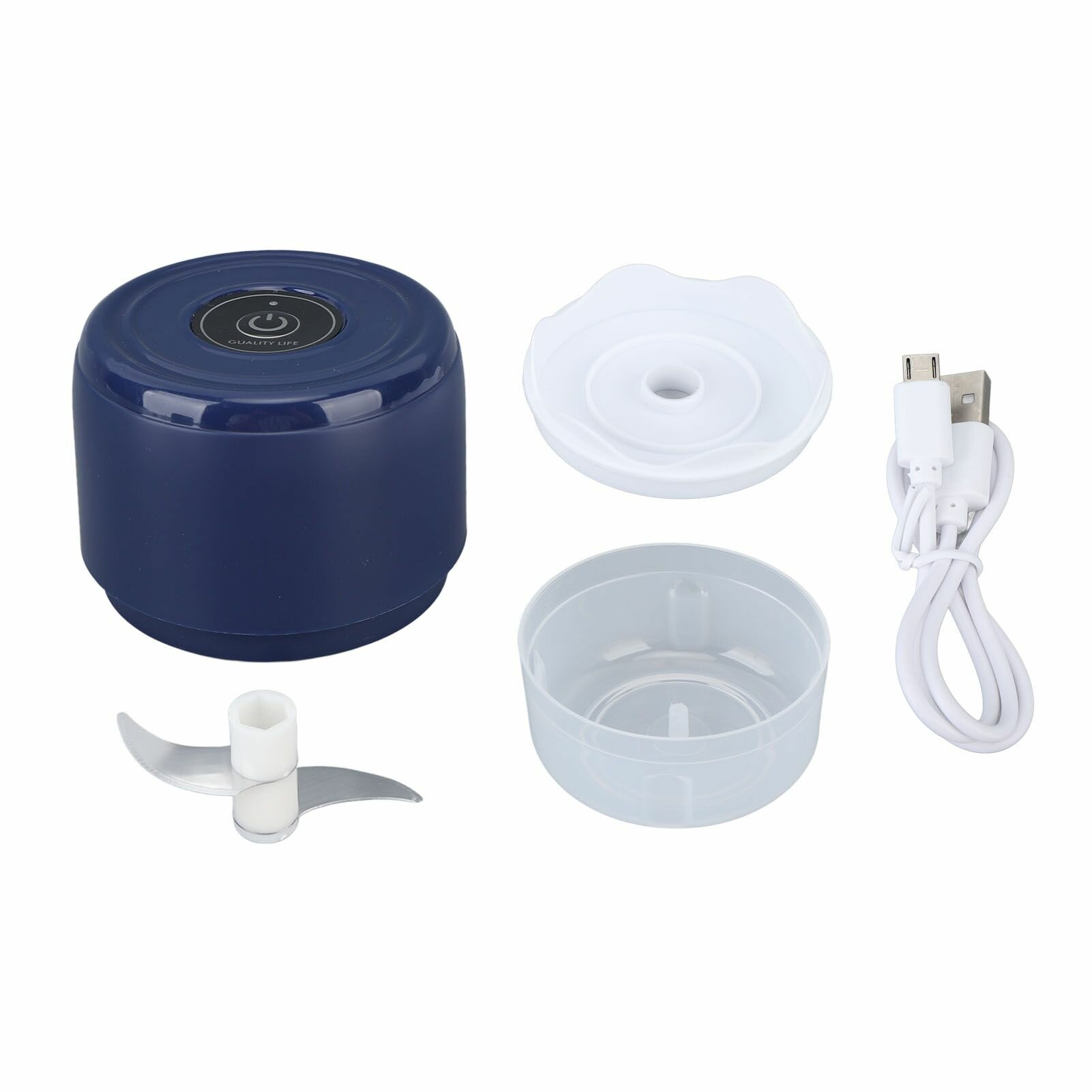 Электрический измельчитель чеснока, мини-кухонный комбайн, беспроводной, 100 мл, USB-зарядка, водонепроницаемый, портативный, для лука, имбиря, кемпинга, синий