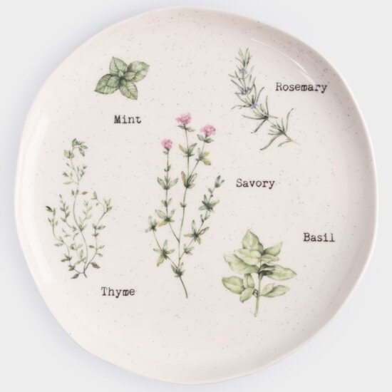 Тарелка обеденная Anna Lafarg 26 см, фарфор N, белая, в крапинку, Приправы, Herbarium new, ANLAF-ELN150425-5
