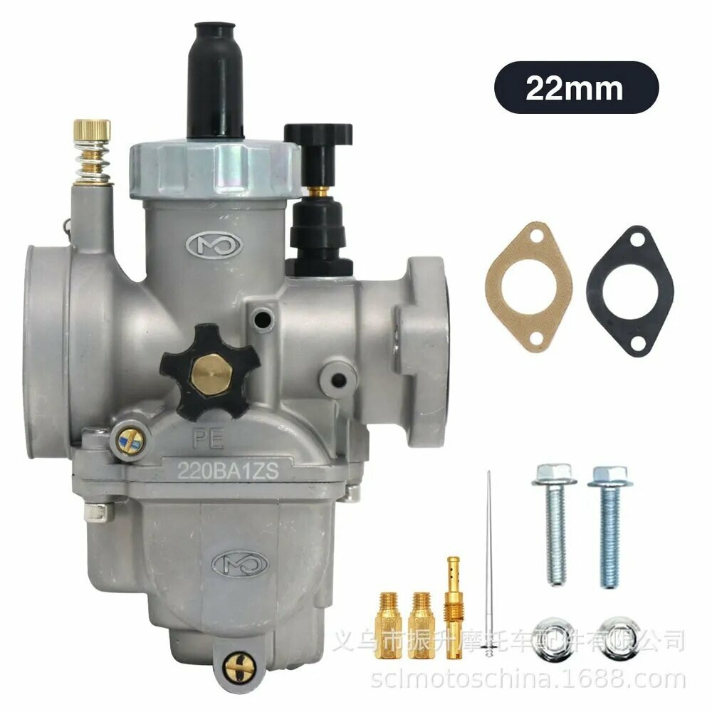 22mm Карбюратор MO Racing PE, фланец B, серебристый, 17-28мм, полный комплект для мотоциклов