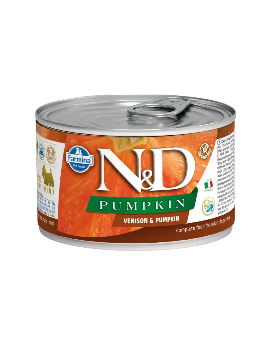 Фармина N&D Dog Pumpkin Консервы оленина Adult mini 140г