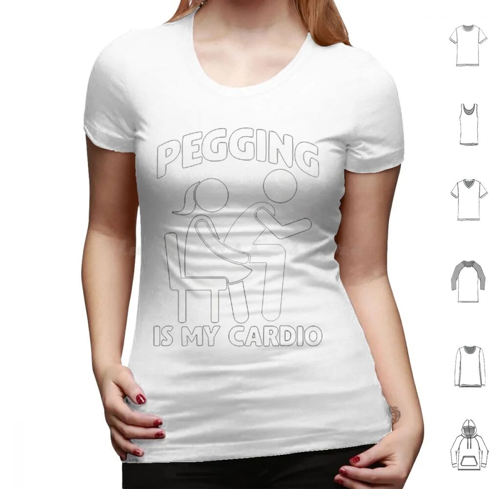 Белая футболка женская Pegging Is My Cardio, S