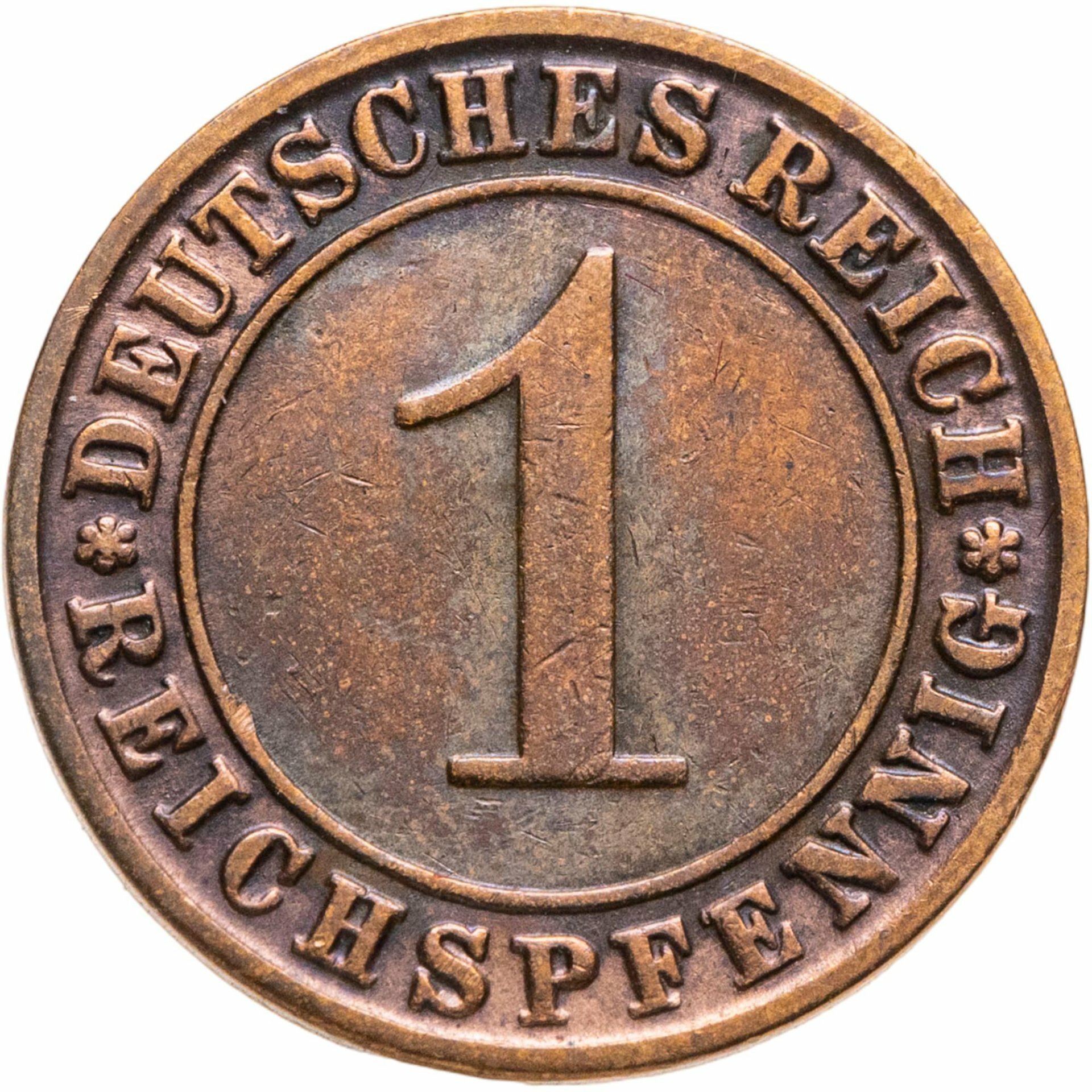 Германия 1 рейхспфенниг (reichspfennig) 1929 D знак монетного двора "D"  — Мюнхен