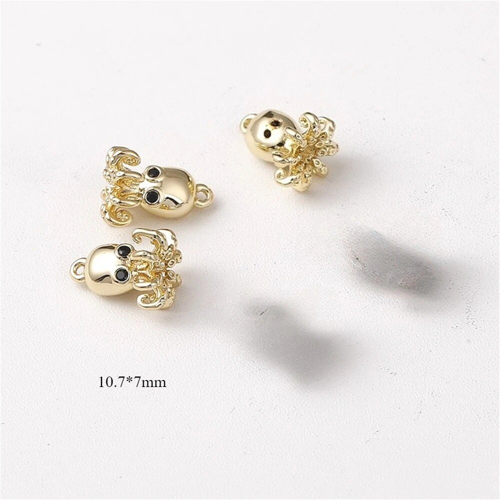 Позолоченные подвески осьминоги, 10.7*7 мм, Цвет: 9 -4 PCS