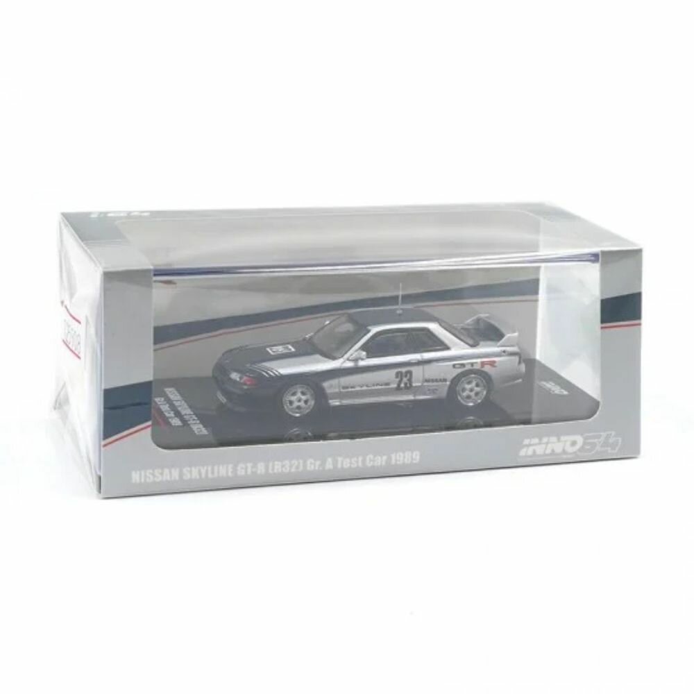 Модель автомобиля Nissan Skyline GT-R R32 Gr.A Test Car 1989 в масштабе 1:64, литой дайкаст, коллекционная машинка INNO6