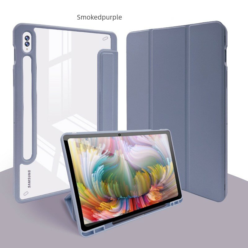 Чехол для Samsung Tab S7, силиконовый чехол для S8+, магнитный чехол с держателем для стилуса Ultra для Tab A7, полная