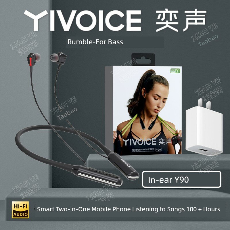 YICOICE Y90 вкладышные беспроводные наушники Bluetooth с батареей на 30+ дней, надежная посадка для спорта и бега