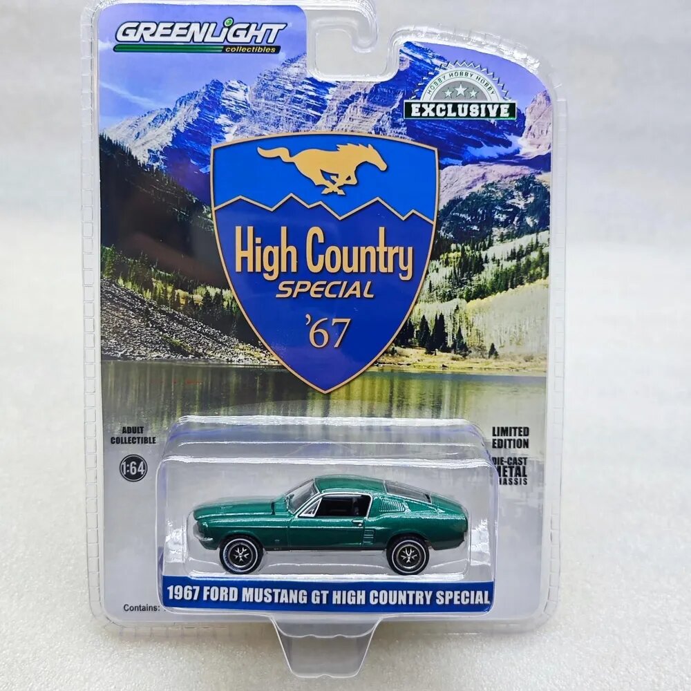 Машинка GreenLight 1/64 1967 Ford Mustang GT - Forest Line Green Diecast alloy car model gifts