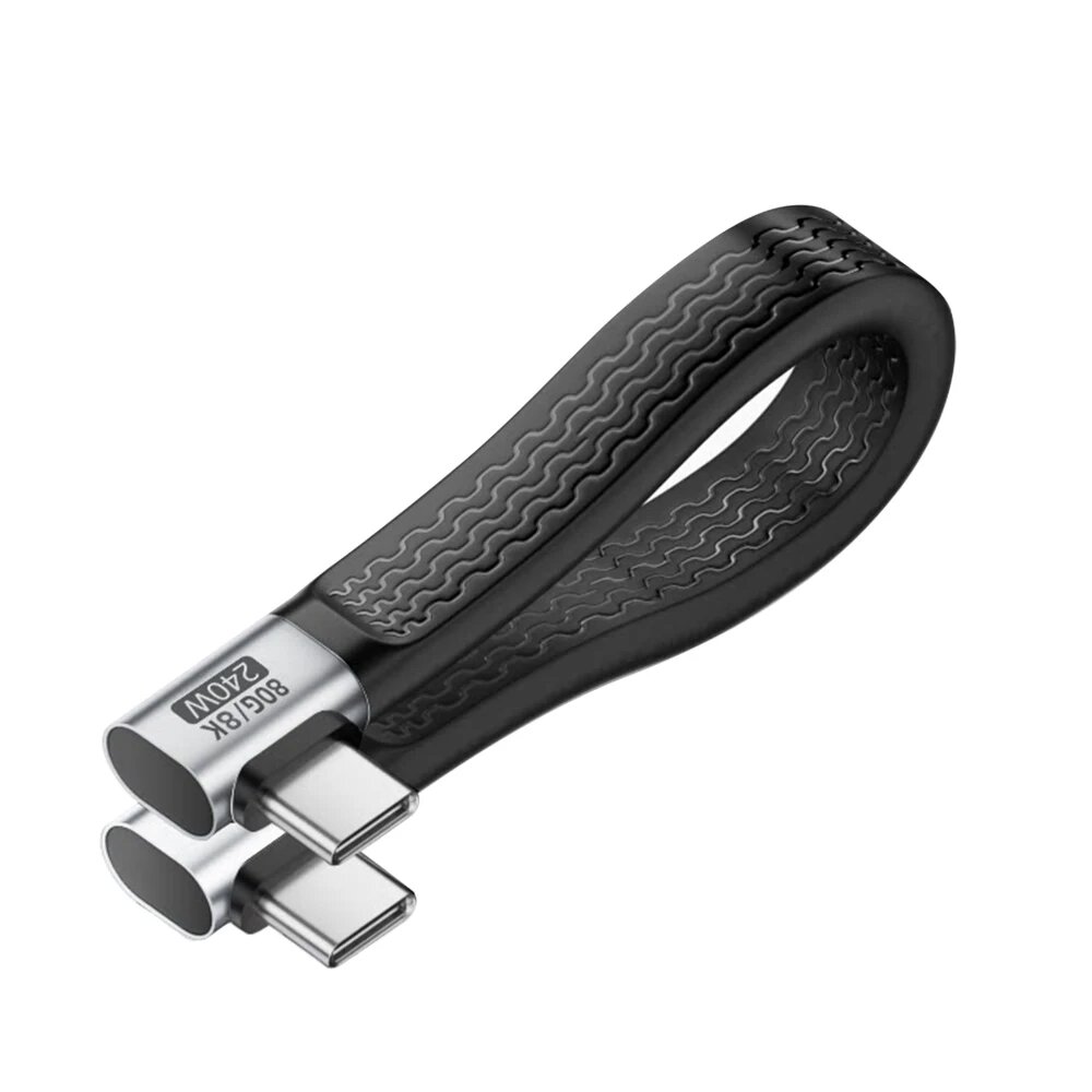 Кабель USB4 80 Гбит/с короткий, с поддержкой PD 240 Вт, USB-C на Type-C, для быстрой зарядки 8K 60 Гц, для iPhone 17 16 15 Pro Max, Samsung, ноутбуков