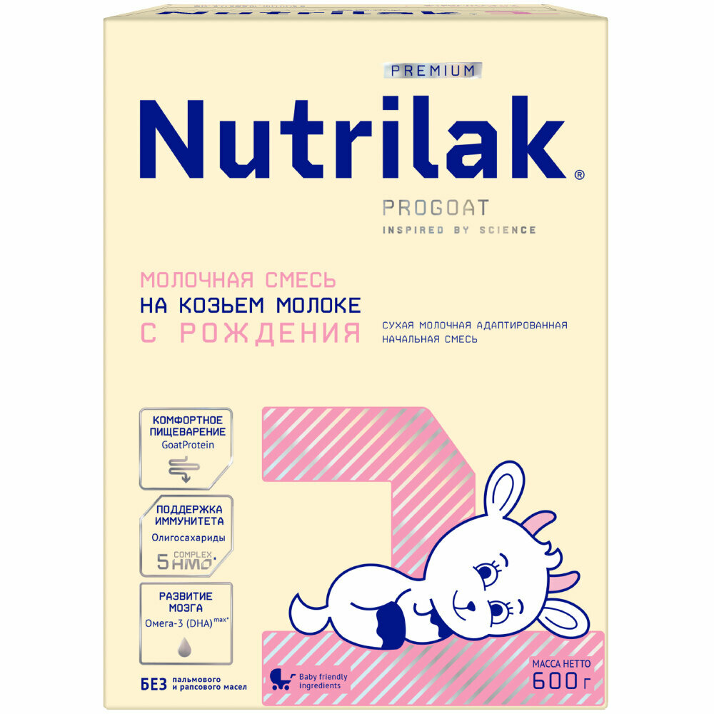 NUTRILAK PREMIUM 1 смесь сухая молочная адаптированная на основе козьего молока 600,0