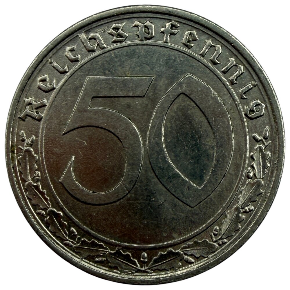 Германия, Третий Рейх 50 рейхспфеннигов 1939 г. (Ni) (A)