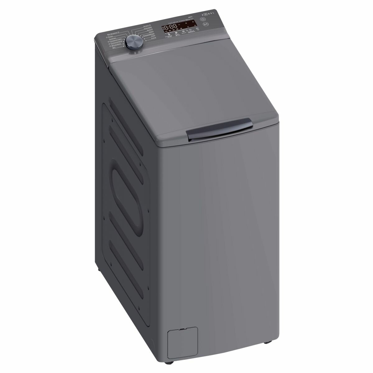 Стиральная машина с вертикальной загрузкой ZUGEL ZWT9, Steam Inverter, серебристая