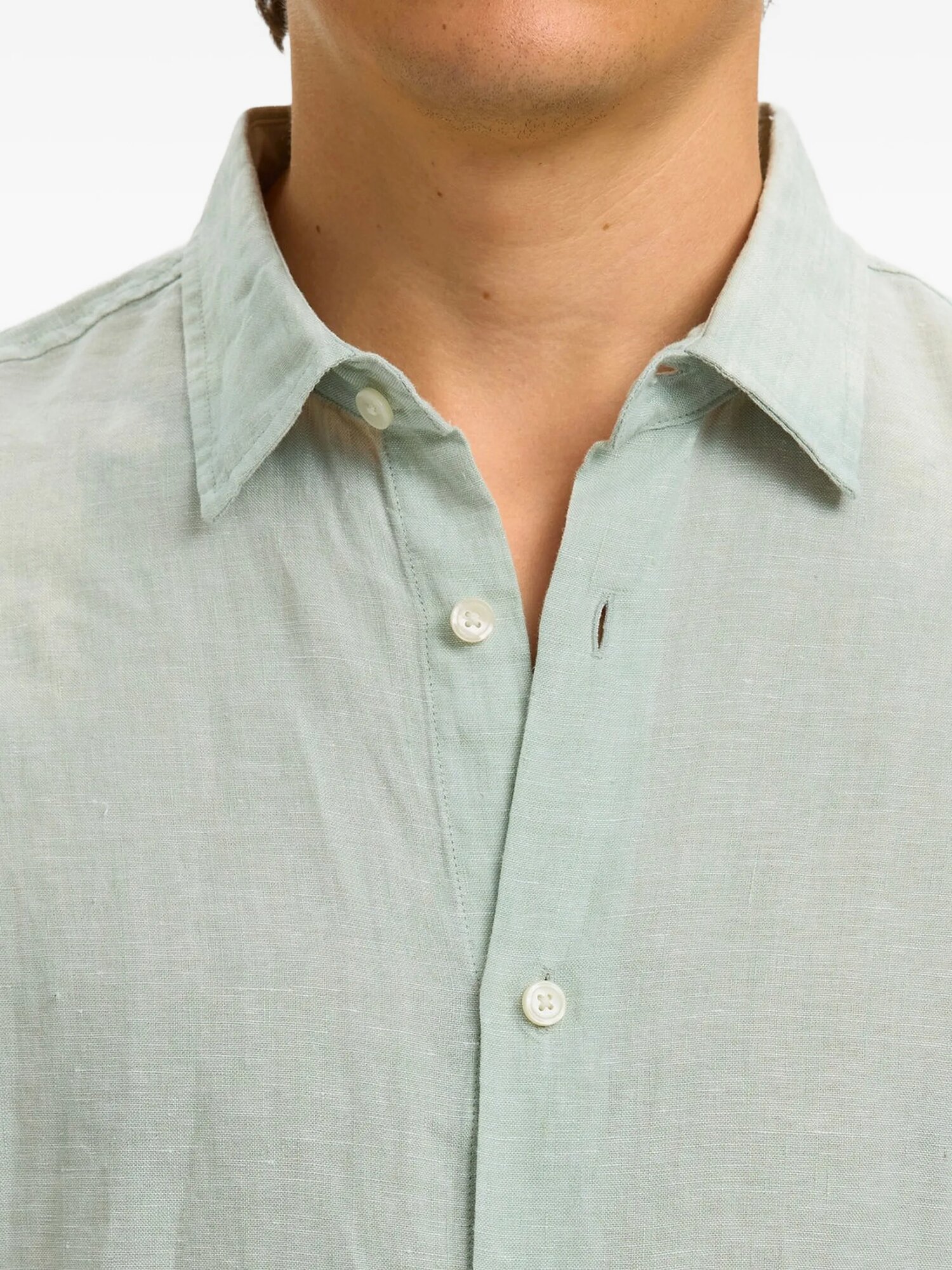 Рубашка SELECTED Linen shirt, размер M, green — фото 1