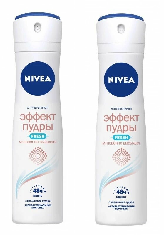 Nivea Дезодорант женский Эффект Пудры Fresh, 150 мл, 2 шт