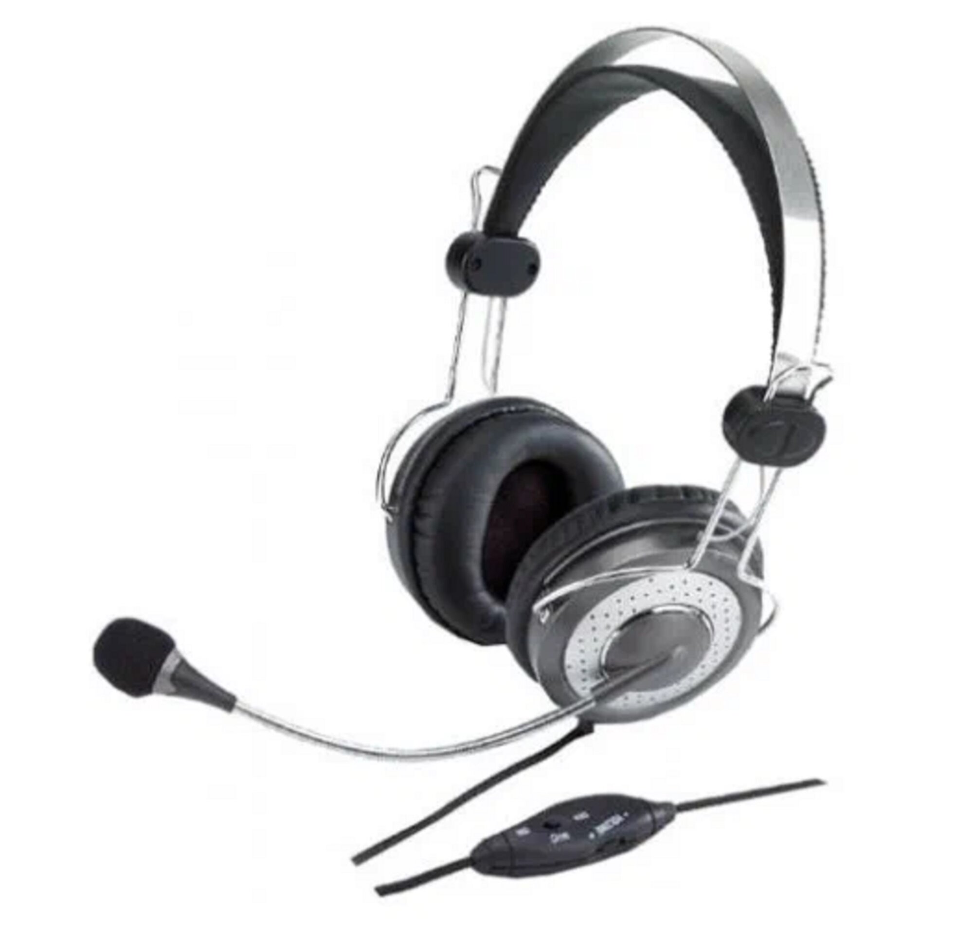Гарнитура проводная Genius HS-04SU, кабель 2 м, черный/серебристый